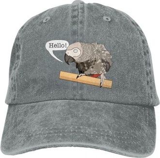 Generic Casquette de baseball amusante perroquet Hello George Trucker Accessoires D&eacute;lav&eacute; D&eacute;lav&eacute; Snapback Chapeau pour Unisexe Style R&eacute;glable Cadeau