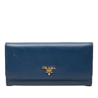 Prada Portefeuille Vintage Pre-owned - Femme - Pre-owned - Bleu - Taille: ONE Size