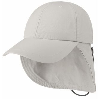 LIPODO Supplex Cap mit Nackenschutz Damen Herren Wasserabweisend Nylon UV-Schutz 40+ Gummizug Abnehmbarer Nackenschutz Fr&uuml;hjahr Sommer hellgrau XL (59-60 cm)