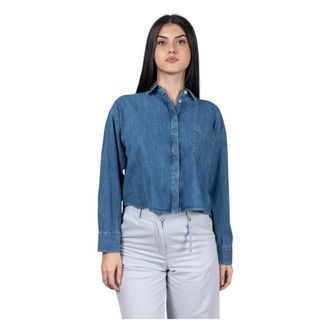 Seventy Femme, Blouses et Chemises, Bleu, Taille: 36 FR Chemise Courte en Jean