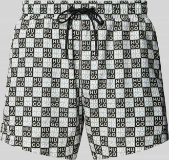 HUGO BOSS Regular Fit Badeshorts mit Label-Pr&auml;gung Modell AARON