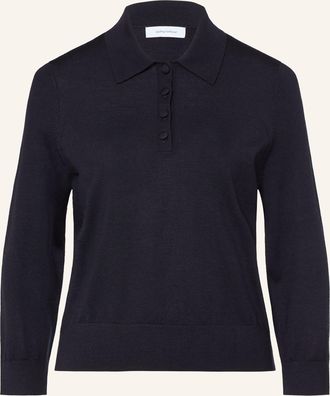 Darling Harbour Darling Harbour Strick-Poloshirt Mit 3/4-Arm blau