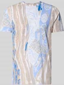 Carlo Colucci T-Shirt mit geripptem Rundhalsausschnitt