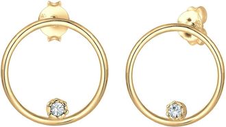 Elli Ohrringe Damen Kreis mit Kristalle in 925 Sterling Silber vergoldet