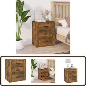 vidaXL Nachttisch R&auml;uchereiche 50x36x60 cm Holzwerkstoff - Nachttisch - Wohnzimmerm&ouml;bel - Schlafzimmerschreibtisch - Holzm&ouml;bel - Holzwerkstoff