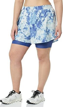 Amazon Essentials Short de Running Double Épaisseur en Tissu Extensible Femme, Bleu Imprimé Ciel, 4XL Grande Taille