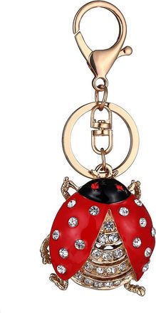 Tendycoco Marienk&auml;fer Schl&uuml;sselanh&auml;nger Mit Strass Paar Schl&uuml;sselbund Anh&auml;nger Aus Legierung Kreatives Geschenk F&uuml;r Auto Tasche Und Alltag 11X4X2 Cm