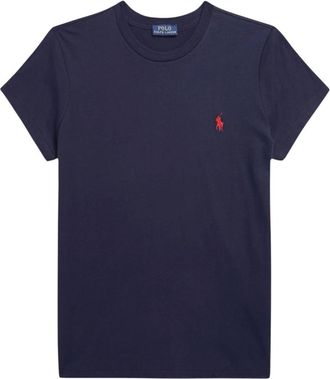 Ralph Lauren Femme, Tops, Bleu, Taille: 42 FR Logo Crewneck T-Shirt