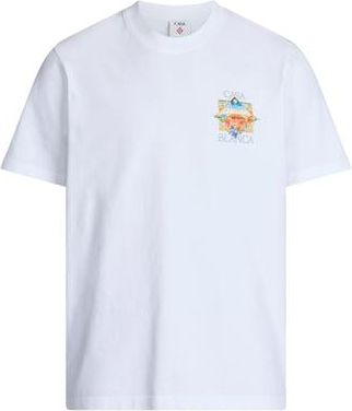 Casablanca T-shirt imprim&eacute; &agrave; col rond en coton