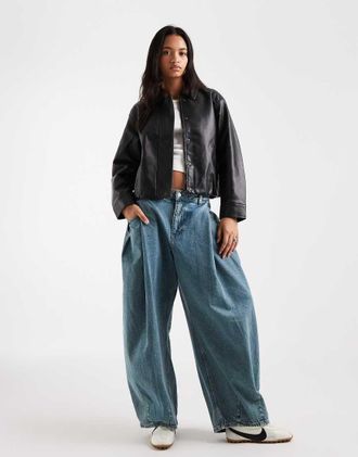 Hollister bomber oversize &agrave; ourlet boule noir
