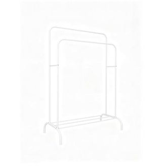 Relaxdays Kleiderst&auml;nder, H x B x T: 146 x 110 x 56 cm, mit Ablage & 2 Kleiderstangen, Doppelgarderobe, Metall, wei&szlig;