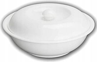 Wilmax England Wilmax WL-992442/A Porzellan Schale mit Deckel, Weiss, 26cm Durchmesser, 1700mL Kapazit&auml;t
