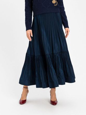 Twin-Set Ausgestellter Midi-Rock aus Cr&ecirc;pe von mit hoher elastischer Taille