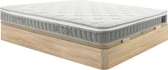 Vente-Unique Ensemble 180 x 200 cm sommier Coffre Naturel Clair + Matelas Ressorts ensach&Egrave;s et Accueil m&Egrave;moire de Forme &Egrave;p.21cm - VITOGO de YSME
