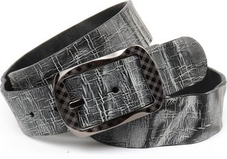 Anthoni Crown Unisex Ledergürtel Gürtel, schwarz, 80