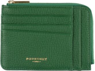 Pourchet Femme, Accessoires, Vert, Taille: ONE Size Porte-monnaie/cartes plat