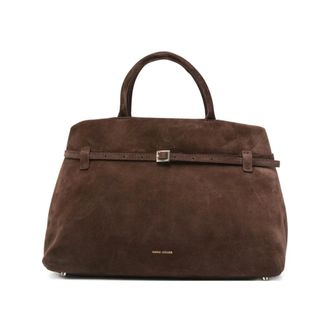 Manu Atelier Femme, Sacs, Brun, Taille: ONE Size Sac &agrave; poign&eacute;e sup&eacute;rieure en daim marron
