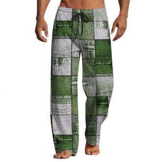 Generic Pantalon baggy en lin pour homme - Coupe ample - Jambes larges - Pantalon de jogging l&eacute;ger - Pantalon de sport d&eacute;contract&eacute; - Taille &eacute;lastique - Pantal