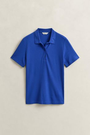 GANT Damen Geripptes Poloshirt (XXL) ROYAL Blau