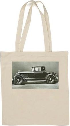 Generic Sac fourre-tout en coton naturel style cabriolet vintage 1925 Blanc