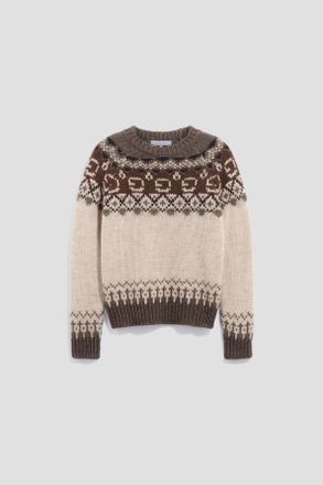 Gerard Darel Pull &eacute;pais imprim&eacute; g&eacute;om&eacute;trique - ROA - Beige ros&eacute;