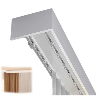 Generic Ultra-Thin Curtain Track Aluminum Dual Ceiling Track System, Fenster-Vorhangkasten Vorhangschiene Vorhangschienensystem 3-in-1-Vorhangkasten Und Doppe