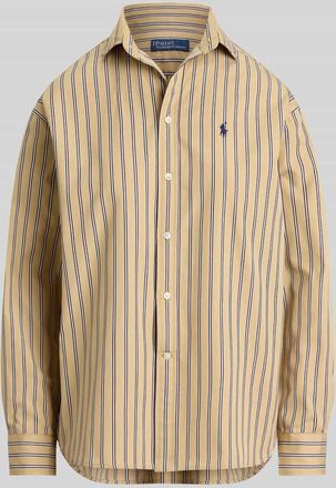 Polo Ralph Lauren Relaxed Fit Hemdbluse aus reiner Baumwolle mit Logo-Stitching