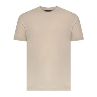 Zanone Crewneck T-Shirt - - Tops - Herren - Beige - 3XL