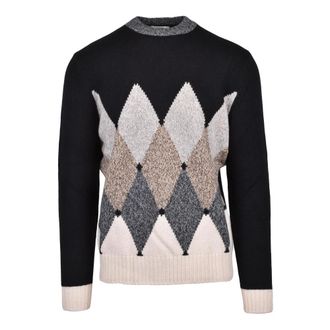 Ballantyne Woll Rundhals Pullover Sweater - - Knitwear - Herren - Mehrfarbig - XL
