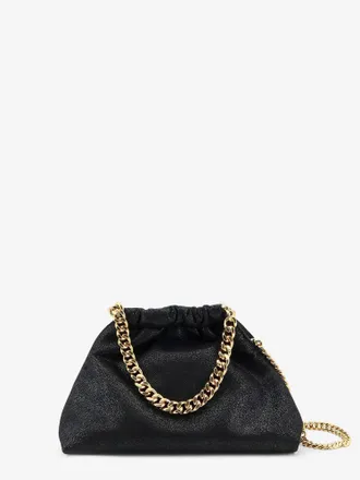 Stella McCartney Womens Shoulder Bag Falabella Mini Shaggy Deer Black Fabric