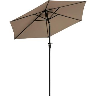 OUTSUNNY Parasol hexagonal inclinable dim. &Oslash; 2,3 x 2,16H m m&eacute;tal polyester haute densit&eacute; beige