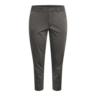 Kaffe Curve Dunkler Schatten Cropped Chino Hose - - Trousers - Damen - Schwarzk - 4XL