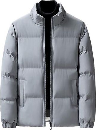 Generic Veste dhiver rembourrée en coton à capuche pour homme - Légère et épaisse - Pour le pain chaud, gris, 3XL