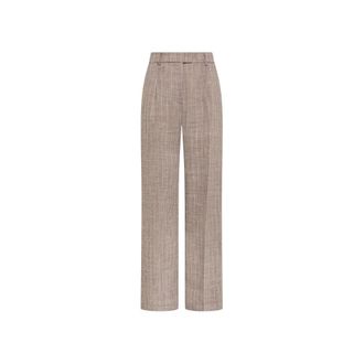 Seventy Gestreifte Hose aus Leinenmischung - - Trousers - Damen - Beige - S