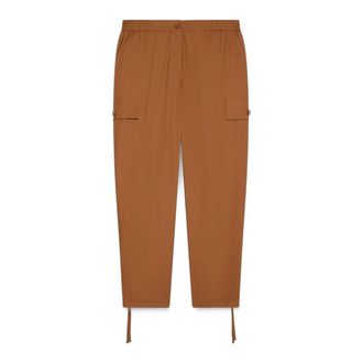 Fiorella Rubino Femme, Pantalons, Brun, Taille: 44 FR Pantalon cargo en coton