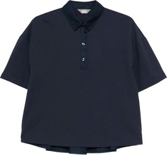 Max Mara polo Nave à col boutonné - Bleu