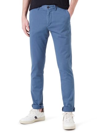 Tommy Hilfiger Herren Chinos Chino Bleecker Structure GMD Stretch, Blau (Aegean Sea), 33W / 32L