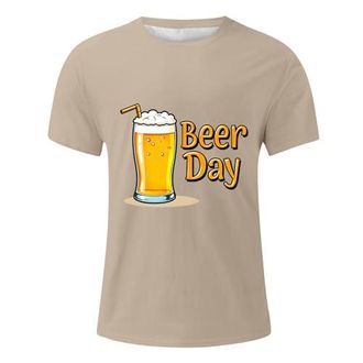 Generic T-shirt pour homme, populaire, d&eacute;contract&eacute;, d&eacute;contract&eacute;, avec col rond et manches courtes pour homme, kaki, XXL