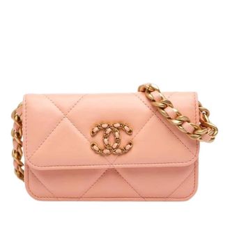 Chanel Sac Port&eacute; Travers Portefeuille Mini Pr&eacute;-poss&eacute;d&eacute; - Femme - Pre-owned - Rose - Taille: ONE Size