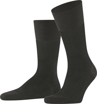 Falke Herren Socken Airport M So Wolle Baumwolle einfarbig 1 Paar, Gr&uuml;n Military 7826 Herringstripe, 43-46