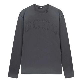 GCDS Laser Logo Langarm-T-Shirt - - Tops - Herren - Grau - L