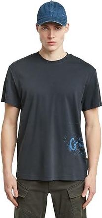 G-Star Sprayed GR R T T-Shirt, Bleu (India Ink D26819-d976-h392), M Hommes