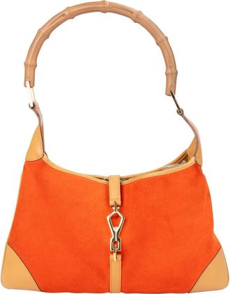 Gucci Crossbody Bags - Gucci Orange Suede Bamboo Jackie Shoulder Bag - Gr. unisize - in Orange - f&uuml;r Damen
