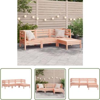 vidaXL The Living Store Canap&eacute; de jardin 3 places avec repose-pied bois massif douglas - Canap&eacute; De Jardin - Mobilier De Jardin - Salon De Jardin - Chaise