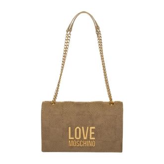 Love Moschino Velours Umh&auml;ngetasche - - Bags - Damen - Beige - ONE SIZE