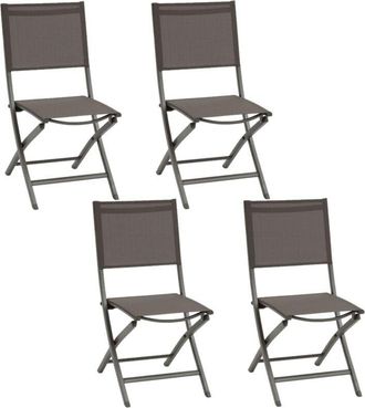 Hesperide Lot de 4 chaises pliantes en aluminium et texaline ESSENTIA