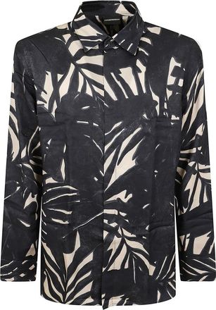 Emporio Armani Homme, Chemises, Multicolore, Taille: S Chemise en viscose fluide coupe confort avec imprim&eacute; int&eacute;gral