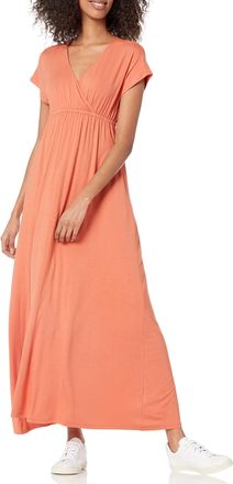 Amazon Essentials Damen Tailliertes Maxikleid (erh&auml;ltlich in &Uuml;bergr&ouml;&szlig;e), Rostiges Orange, XL