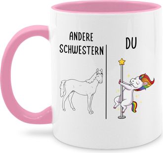 Shirtracer Tasse Tassen 325ml - Andere Schwestern Du Dabbing Einhorn | Geburtstagsgeschenk Schwester Geschenk Schwesterherz - 325 ml - Rosa - für einhörner schwe