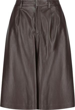 Brunello Cucinelli Nappa Leather Wide Bermuda Shorts